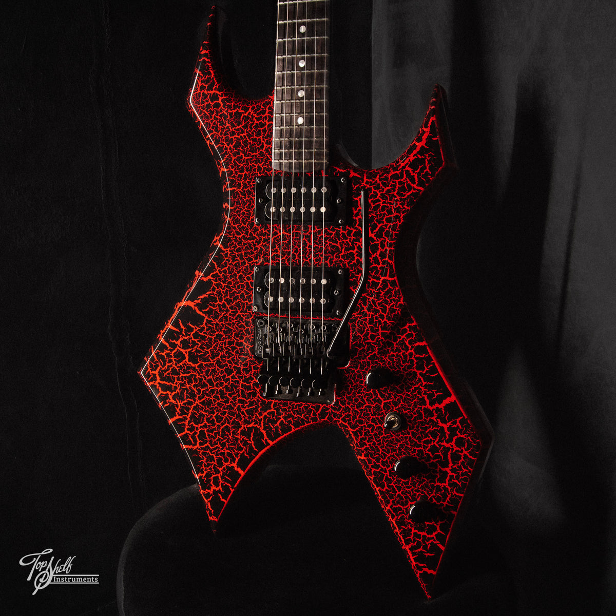 BC Rich x Stranger Things 'Eddie's Guitar' Warlock Red Crackle 2022 ...
