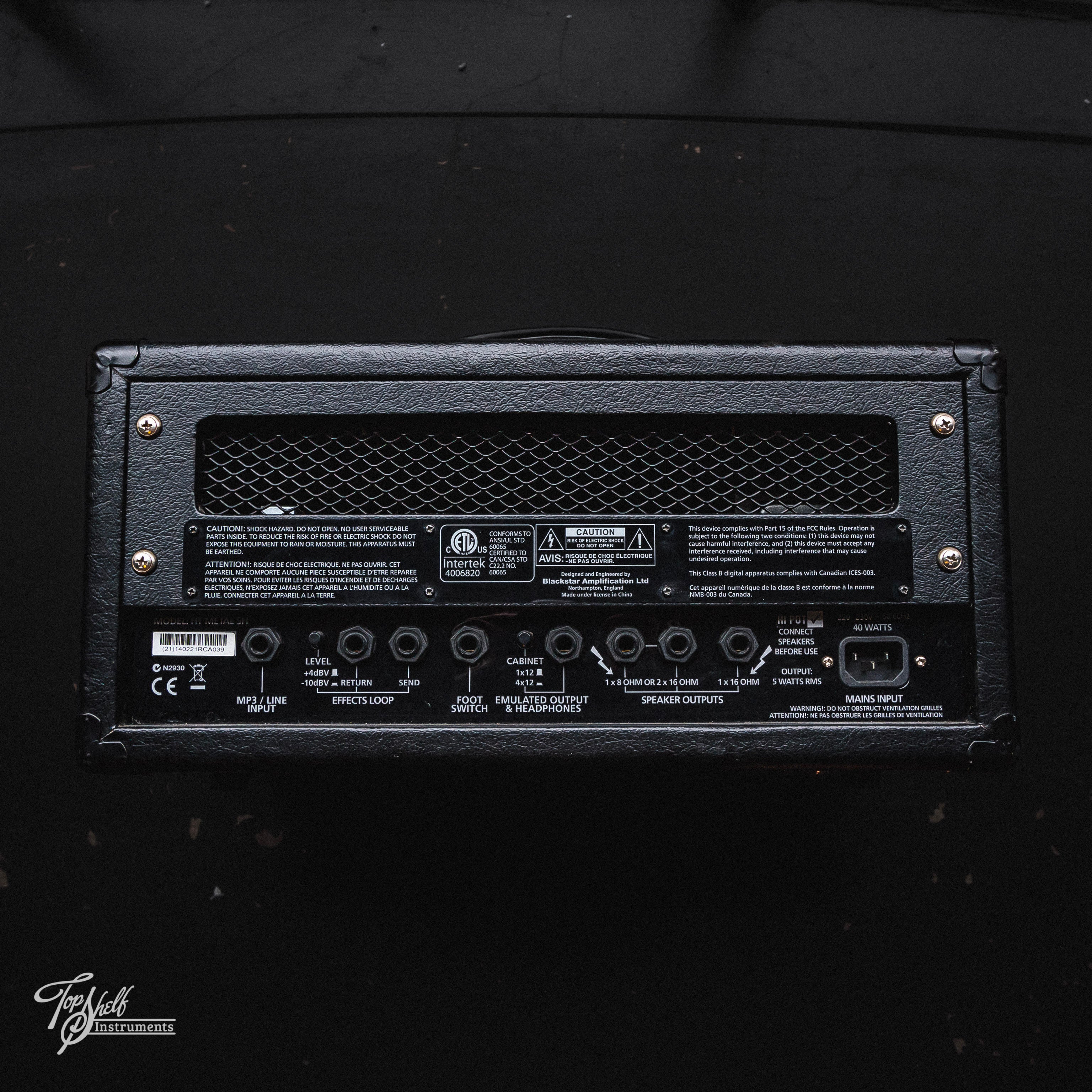 Blackstar HT Metal 5H Guitar Amp Head – Topshelf Instruments