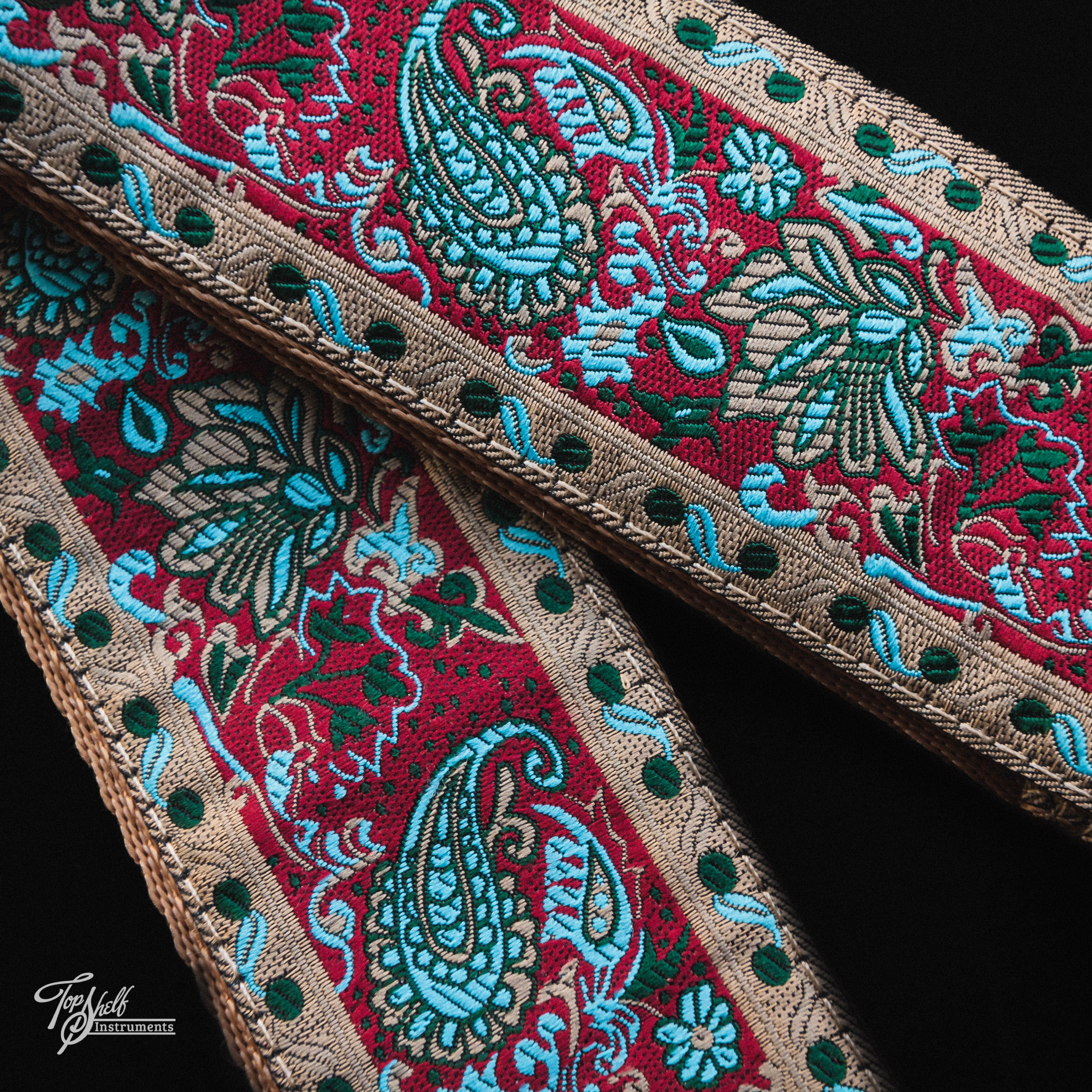 HipStrap Vintage Style Jacquard Embroidered Guitar Strap - Goa Vintage ...