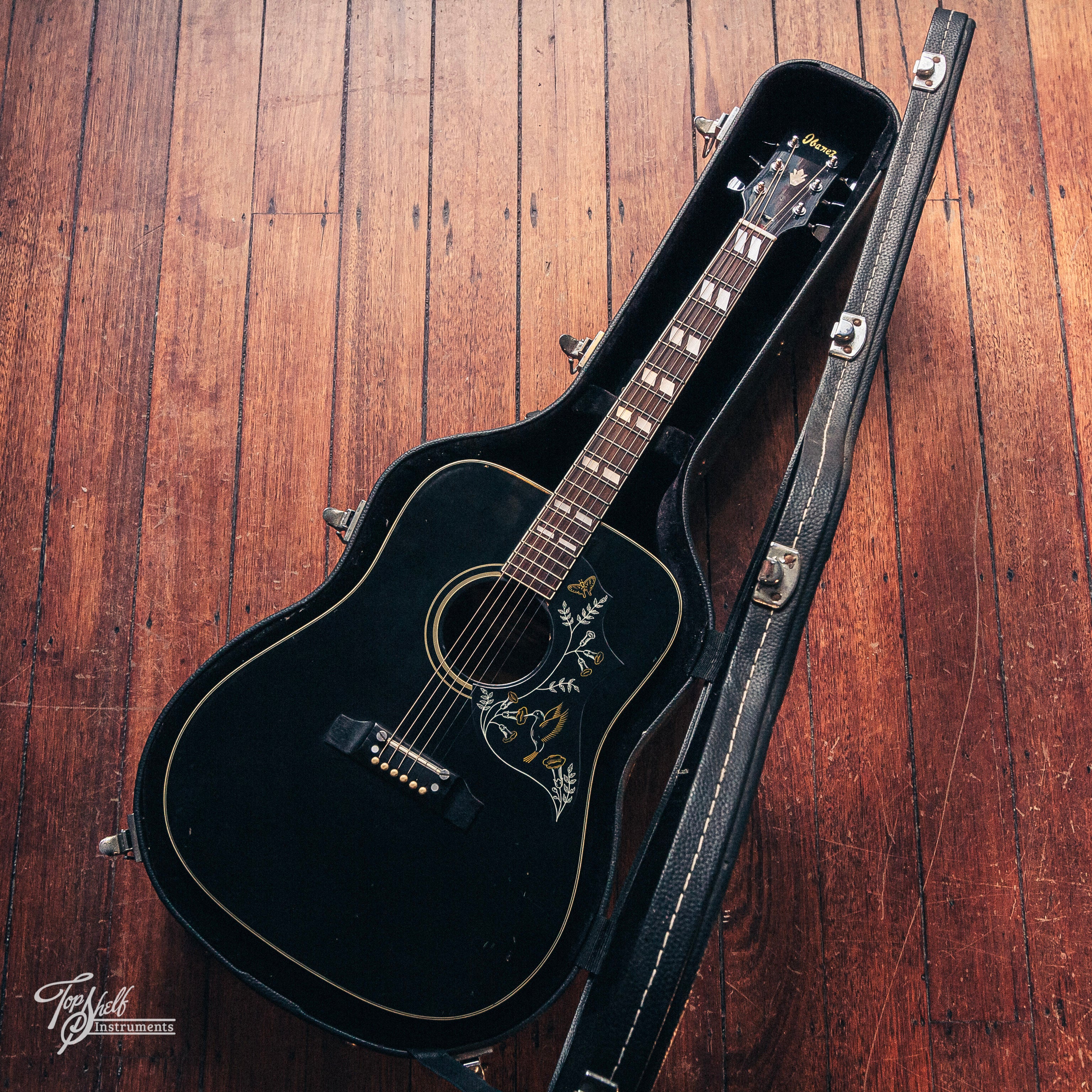 Ibanez 684 Concord Dreadnought Acoustic Black 1978 – Topshelf Instruments
