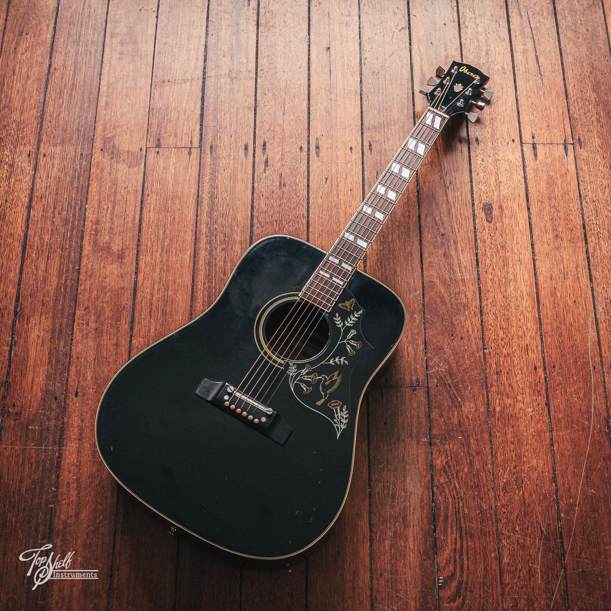 Ibanez 684 Concord Dreadnought Acoustic Black 1978 – Topshelf Instruments
