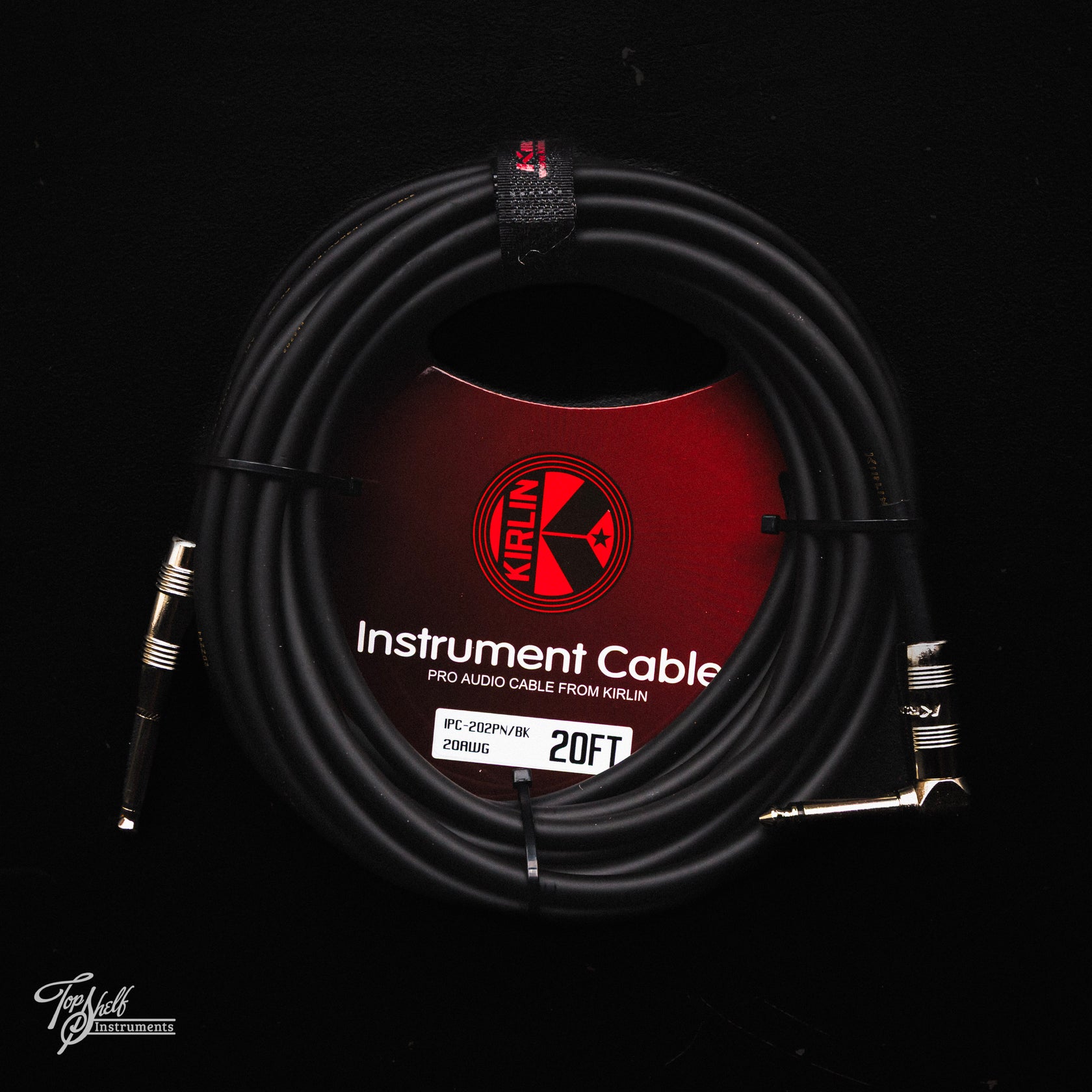 Kirlin 20FT/6M Instrument Cable ST/RA - Plain Black – Topshelf Instruments
