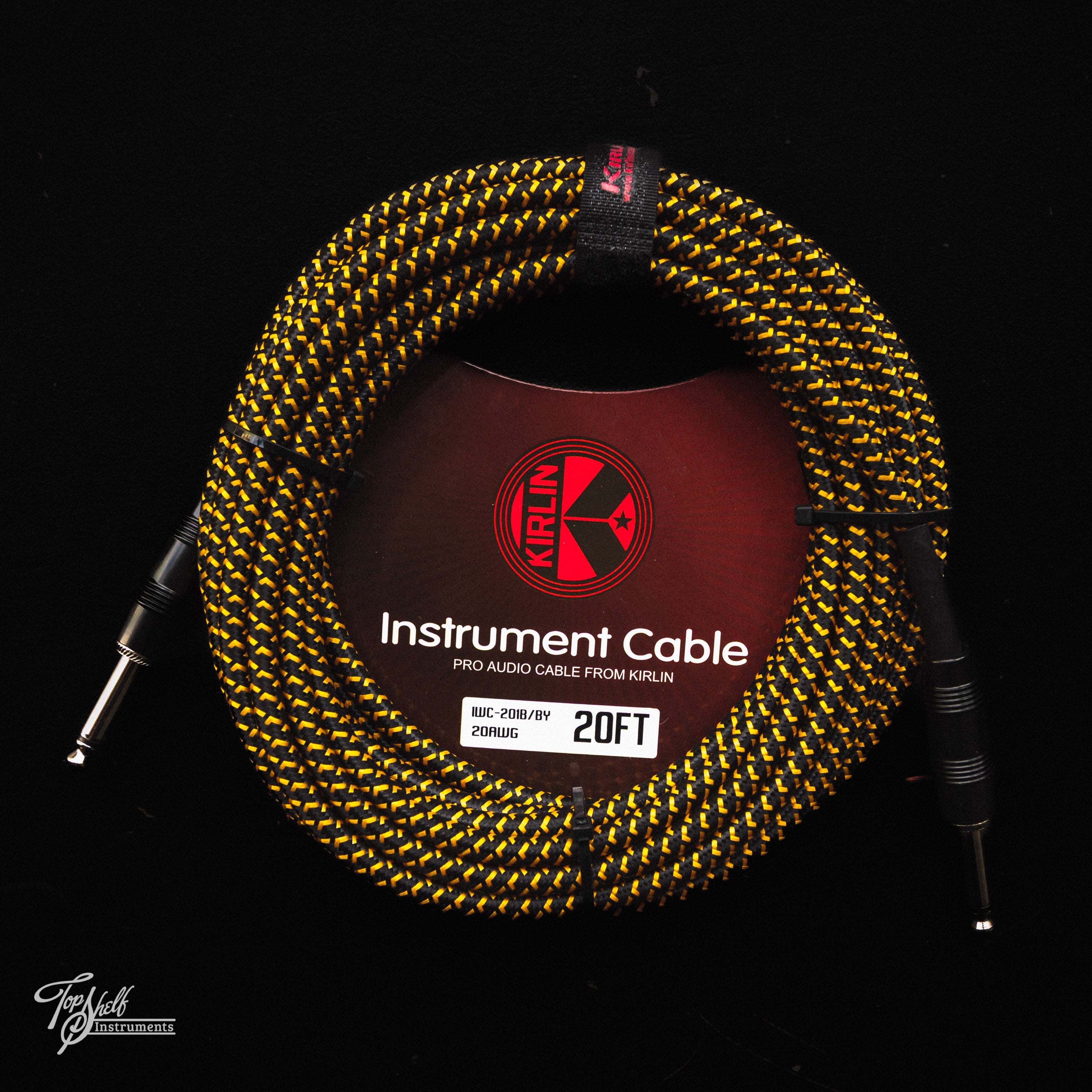 Kirlin 20FT/6M Instrument Cable ST/ST - Twill Weave Yellow – Topshelf ...