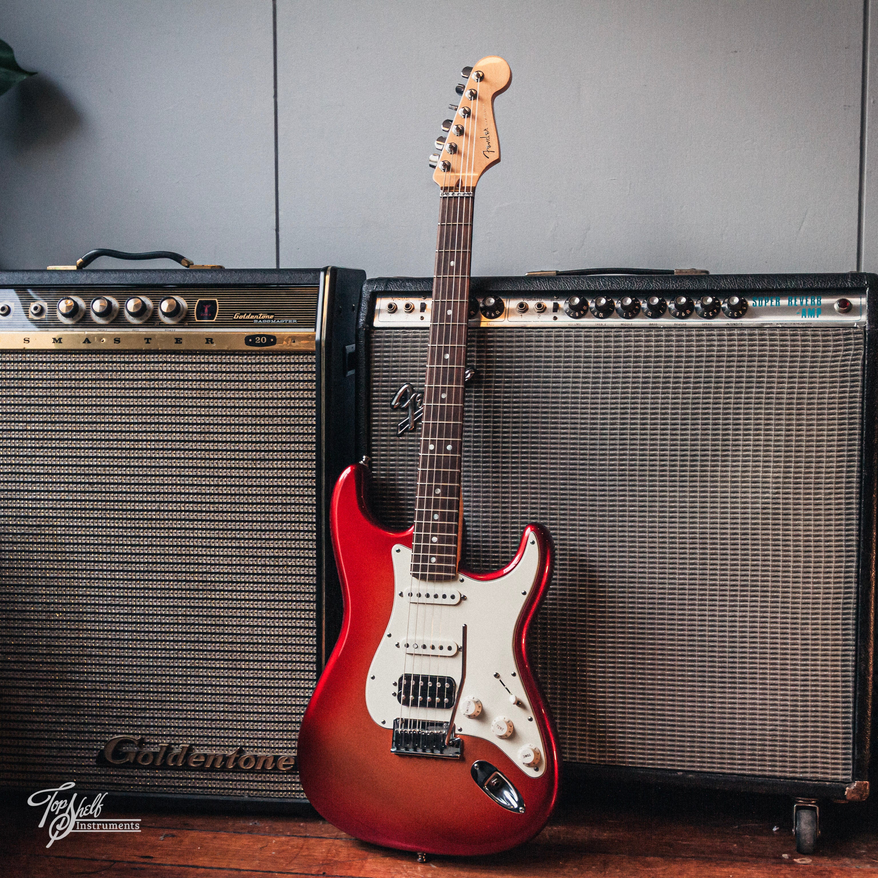 Fender American Deluxe Stratocaster HSS Sunset Metallic 2012 – Topshelf ...