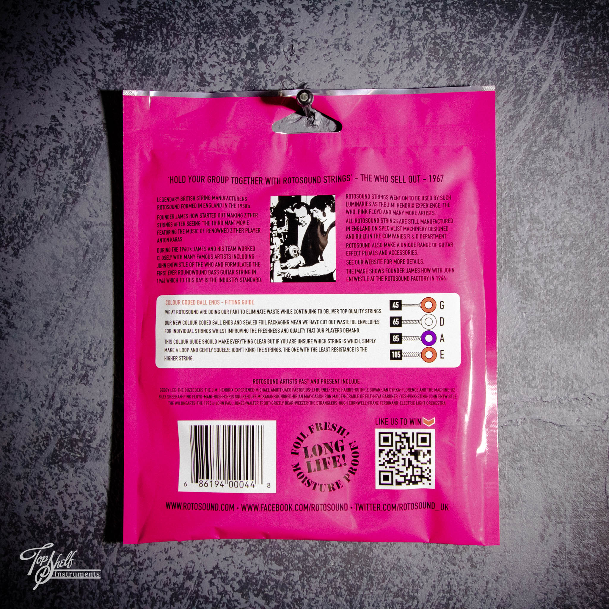 RotoSound RB45 Roto Bass 45-105 Long Scale Standard Gauge Electric Bas ...