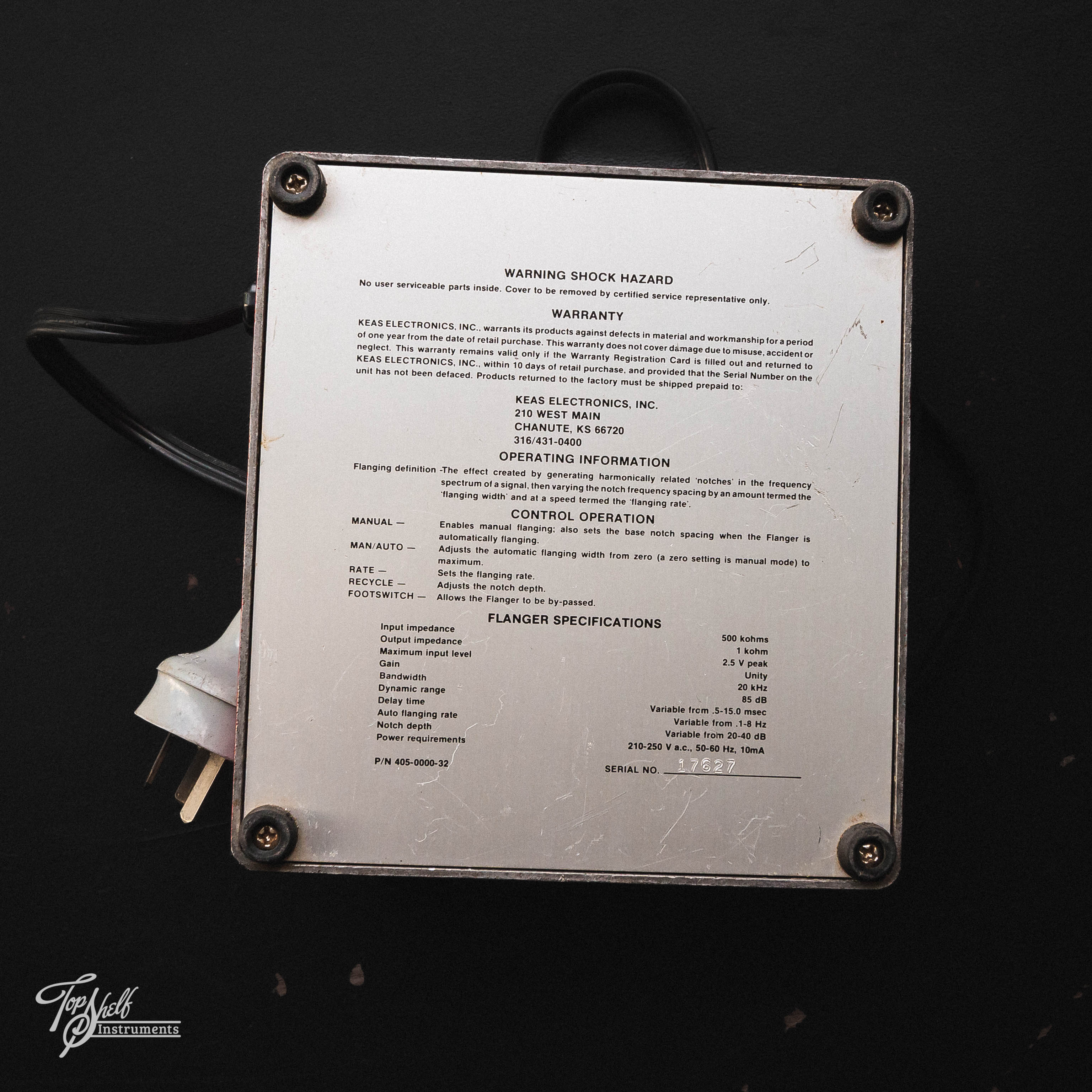 Ross Flanger Pedal – Topshelf Instruments