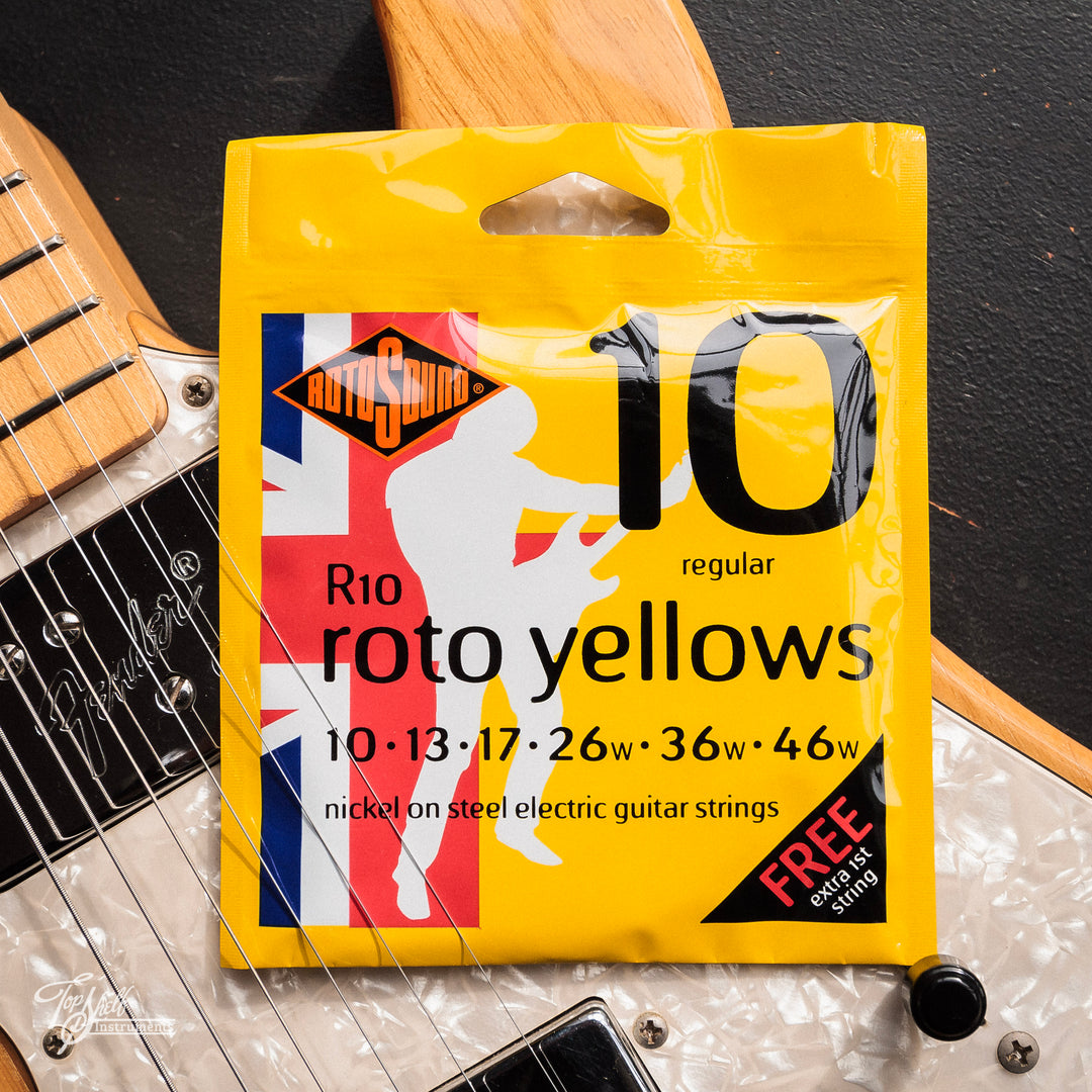 RotoSound R10 Roto Yellows 10-46 Regular Electric Guitar Strings ...