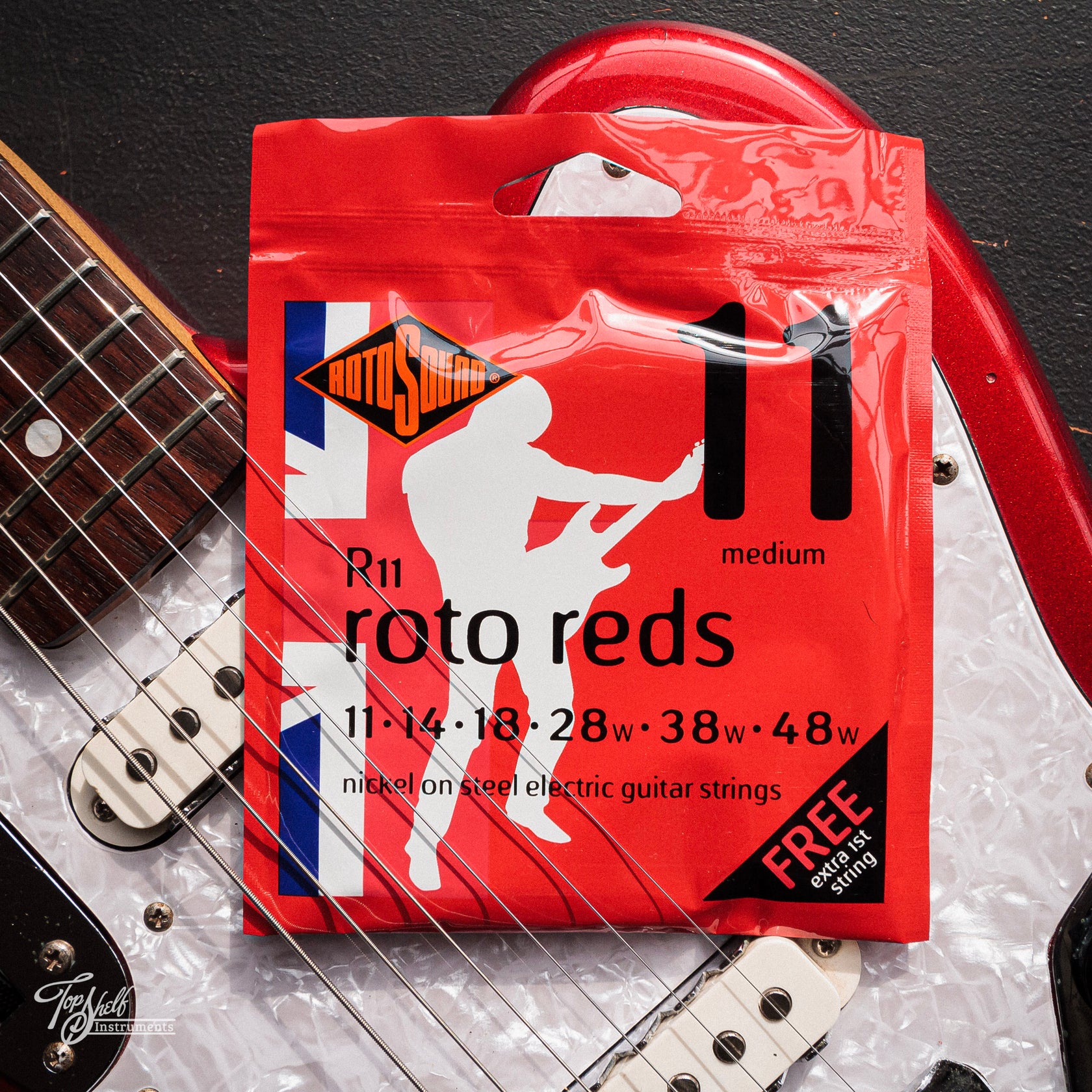RotoSound R11 Roto Reds 11-48 Medium Electric Guitar Strings – Topshelf ...