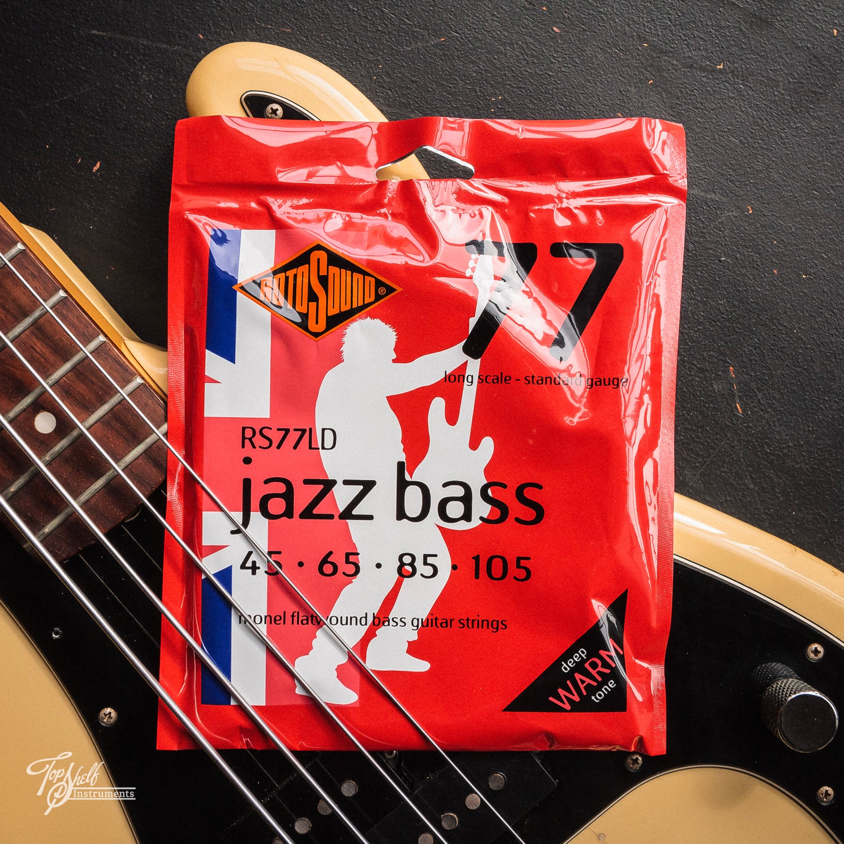 Rotosound Jazz Bass Flatwound RS77LD Bass Strings 45-105 Monel ...