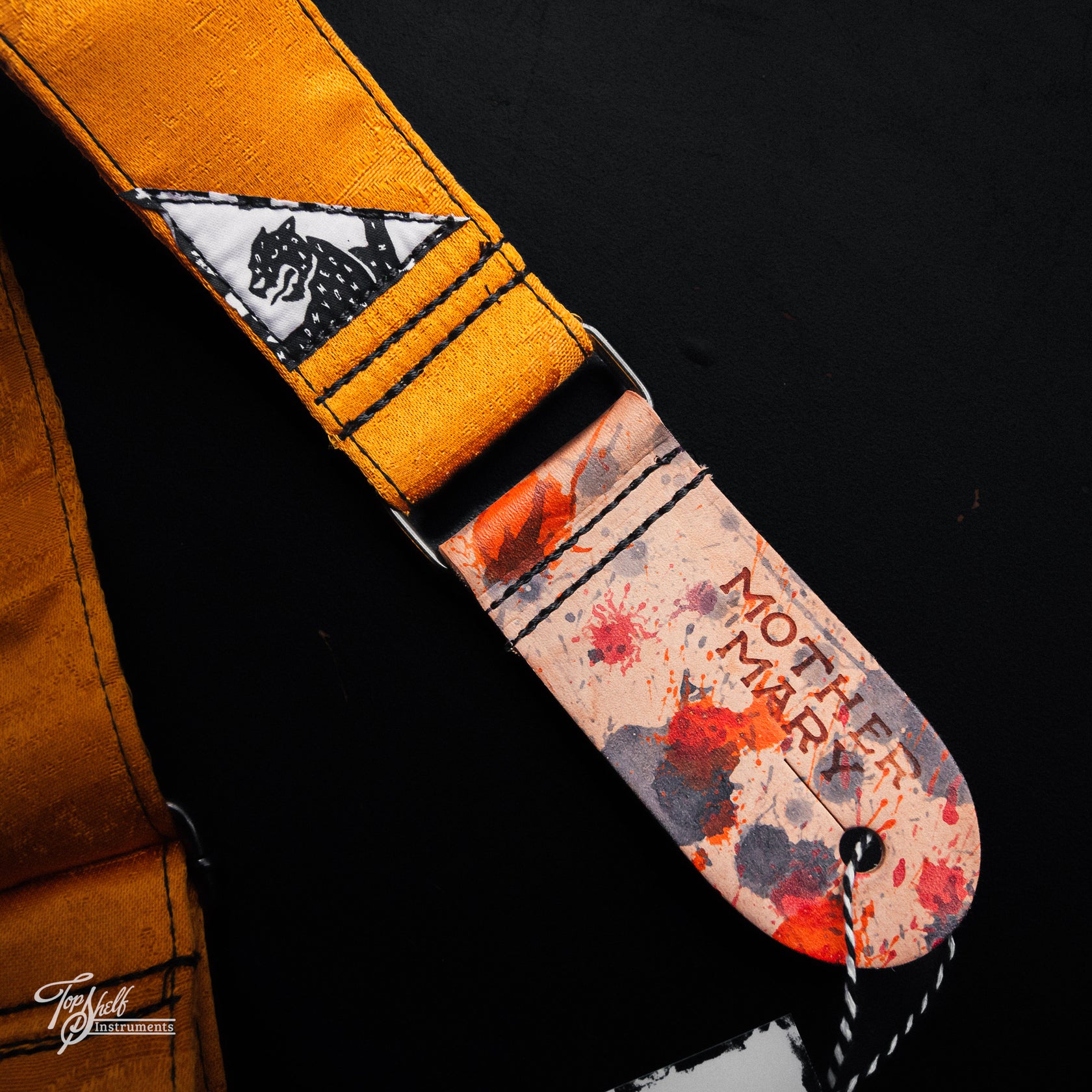 Mother Mary Handmade Guitar Strap - Granny Marigold – Topshelf Instruments