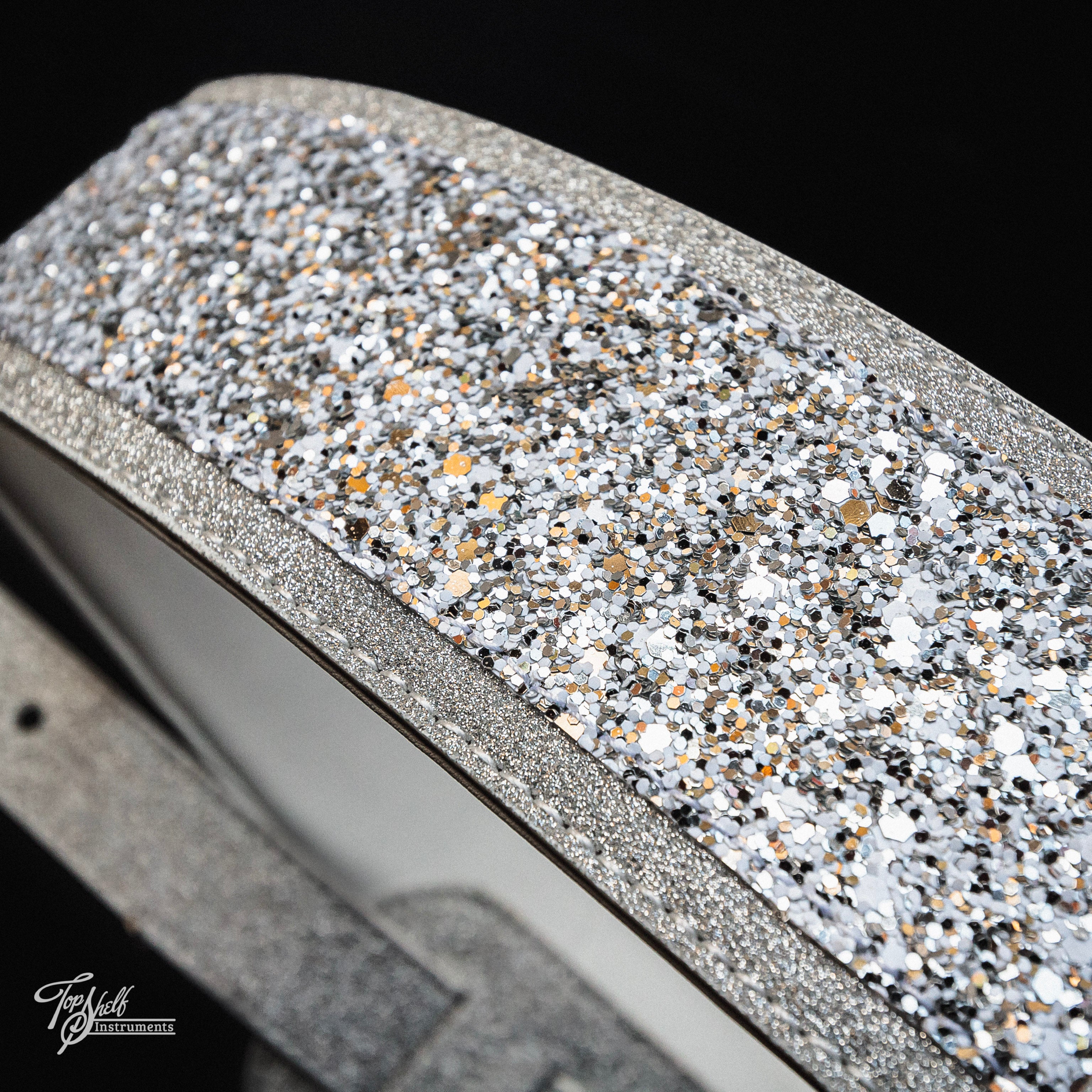 XTR Leather Guitar Strap - Silver Glitter – Topshelf Instruments